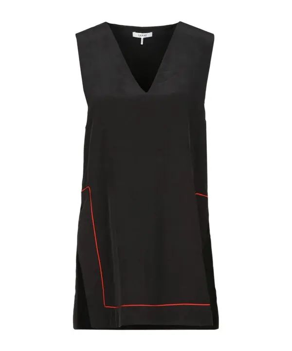 GANNI V-neck Top - Black