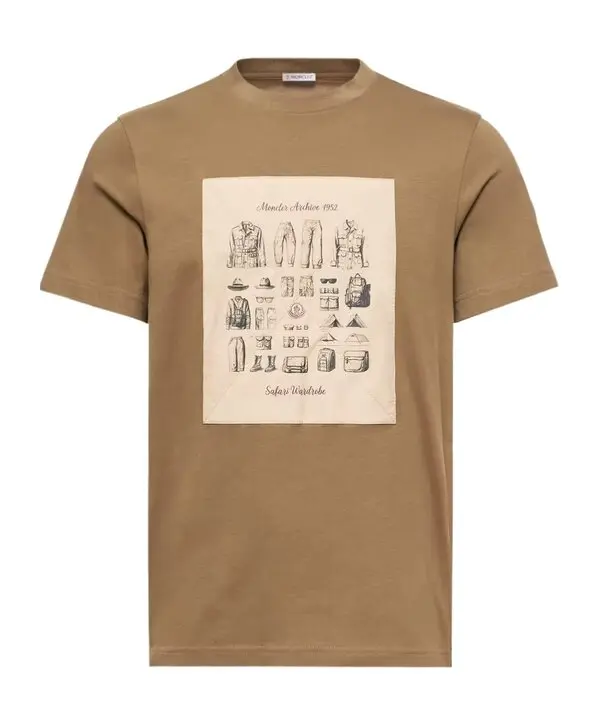 Moncler Safari Wardrobe Print Cotton T-shirt