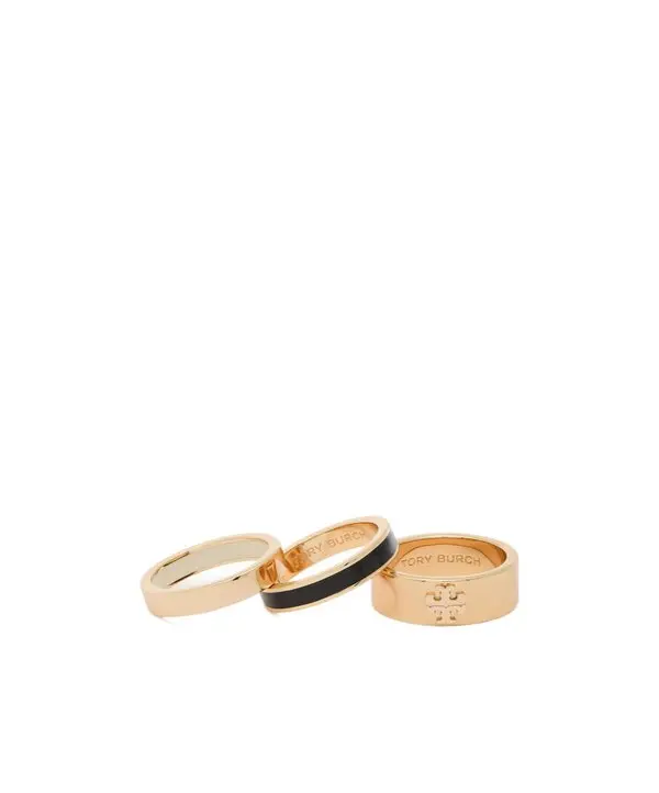 Tory Burch Three-piece Set Of Gold Rings