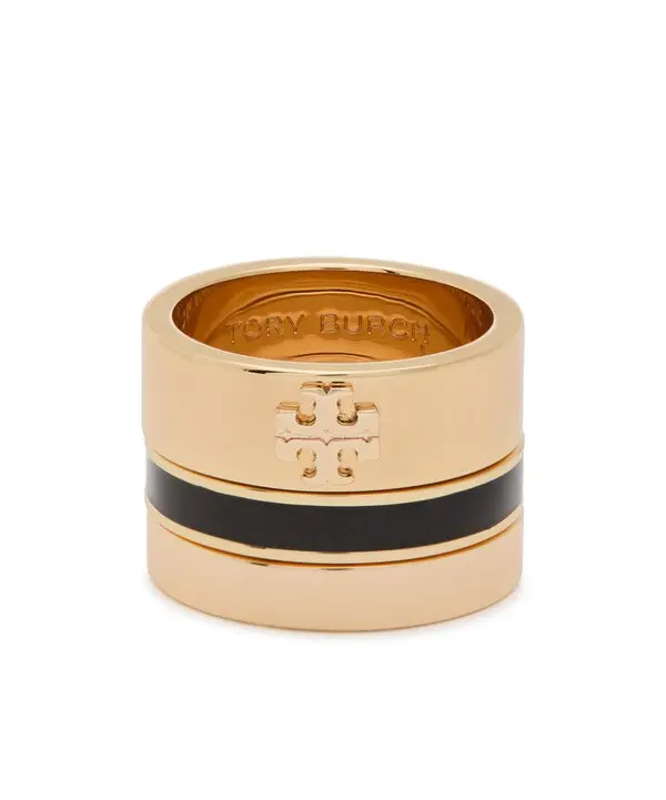 Tory Burch Three-piece Set Of Gold Rings