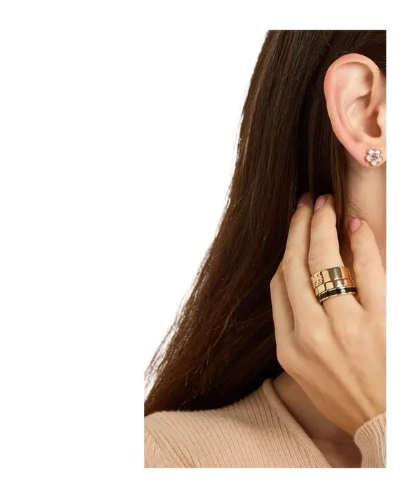 Tory Burch Three-piece Set Of Gold Rings
