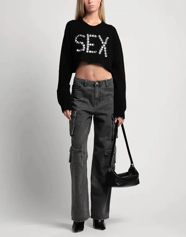 Dolce & Gabbana Cashmere Crew Neck Embellished Cropped Sweater