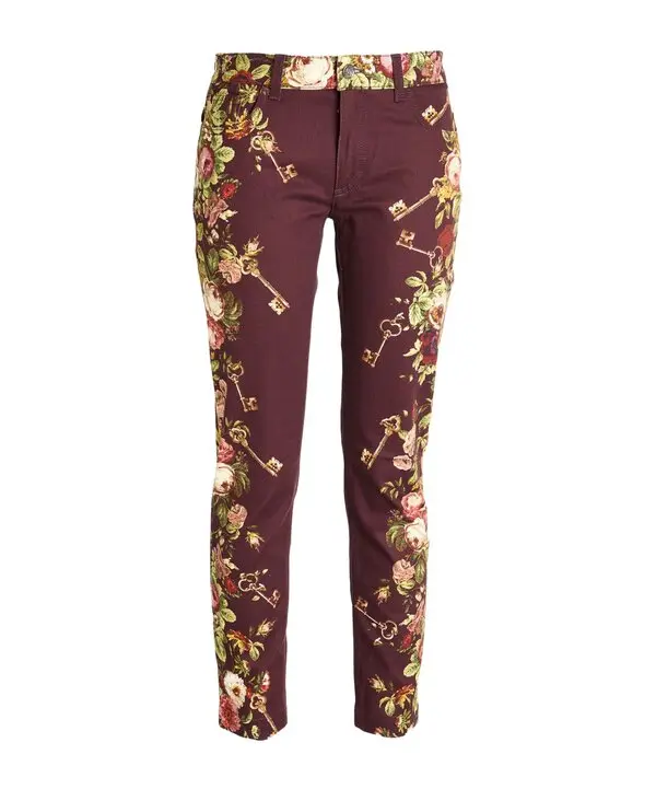 Dolce & Gabbana Floral Print Tapered Trousers