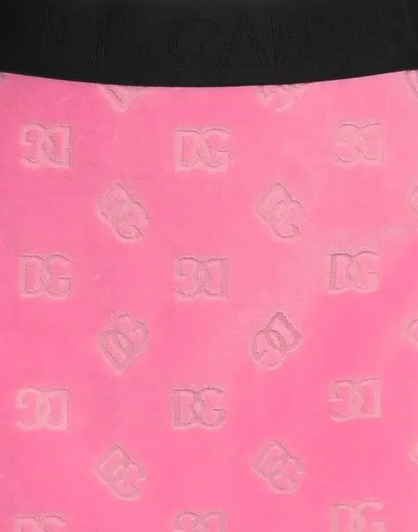 Dolce & Gabbana Velvet Pencil Skirt With Logo Print