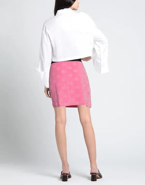 Dolce & Gabbana Velvet Pencil Skirt With Logo Print