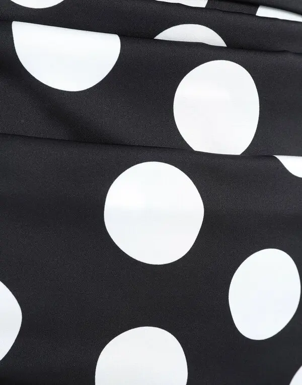 Dolce & Gabbana Polka Dot Satin Midi Dress With Ruffle Detail