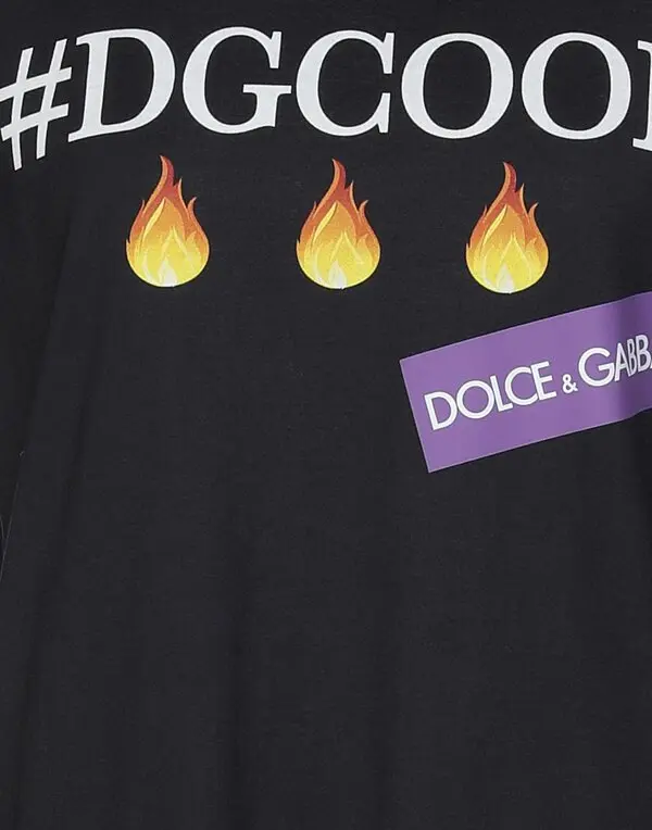 Dolce & Gabbana Solid Color Printed Knit T-shirt