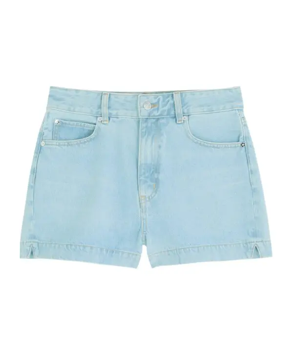 FRAME The Charm Denim Shorts With Embellished Press-studs