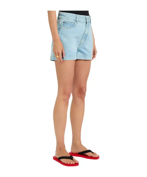 FRAME The Charm Denim Shorts With Embellished Press-studs