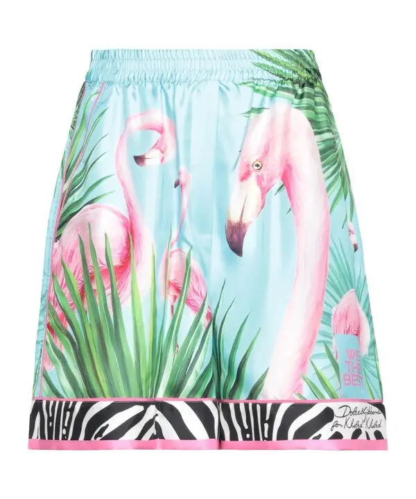 Dolce & Gabbana Printed Satin Shorts - Blue
