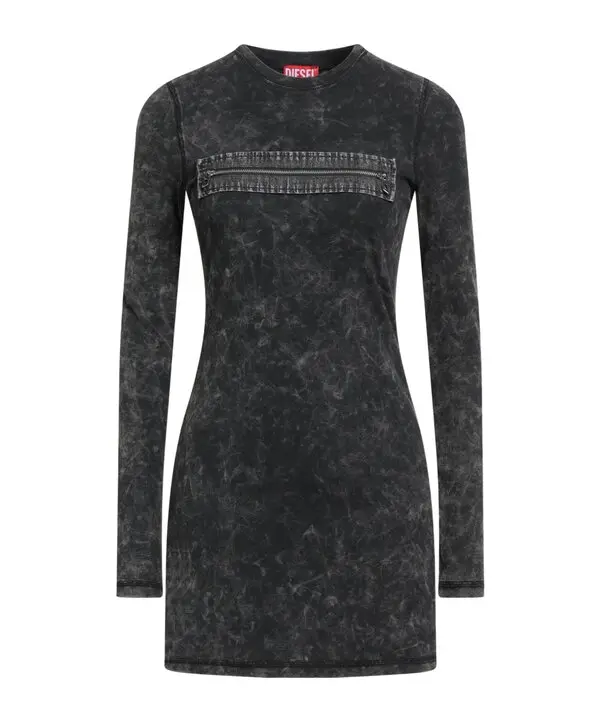 DIESEL® Bodycon Dress With Tie-dye And Embellished Logo