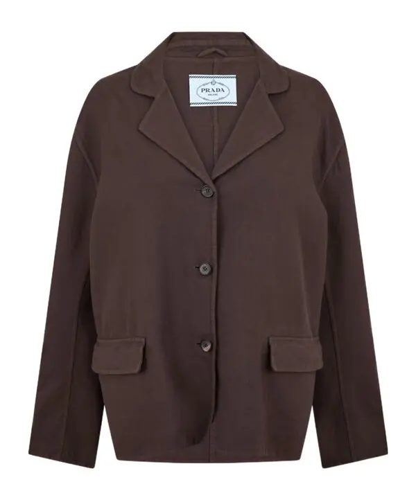 Prada Cotton Classic Collar Button Jacket