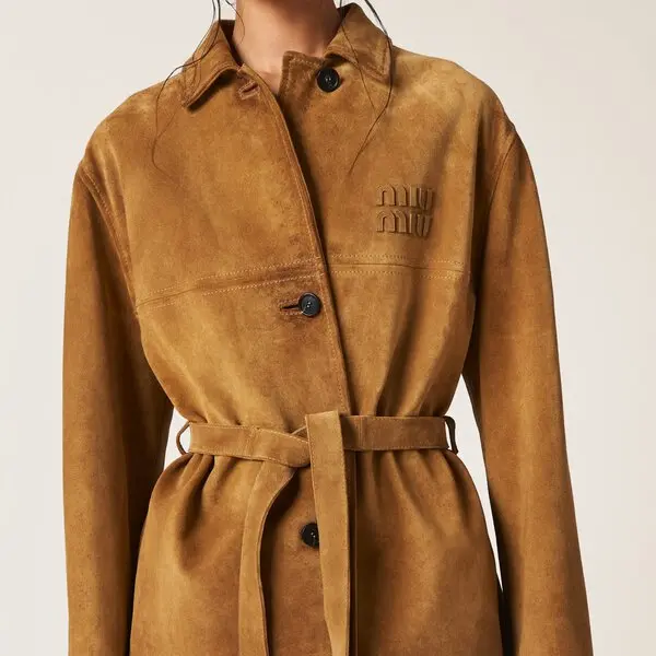 Miu Miu Belted Leather Jacket