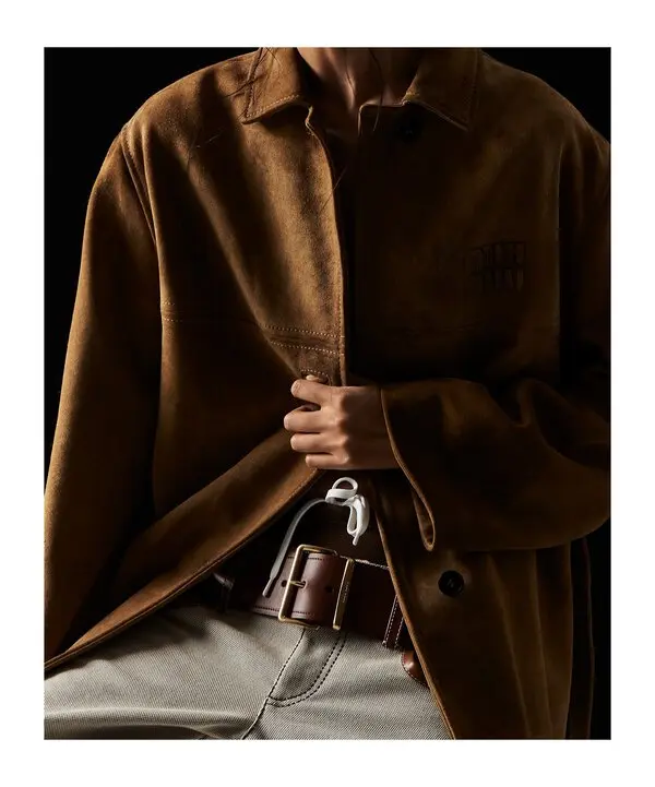 Miu Miu Belted Leather Jacket