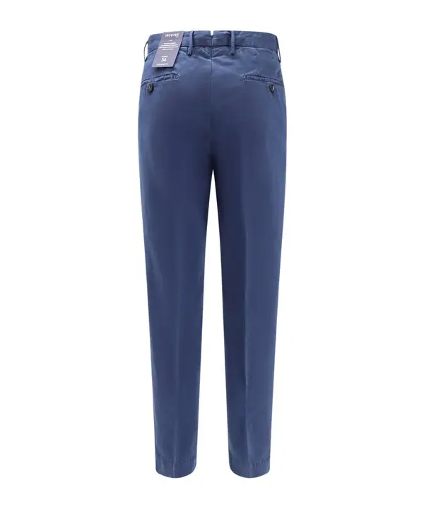 Incotex Pleated Cropped Trousers - Blue