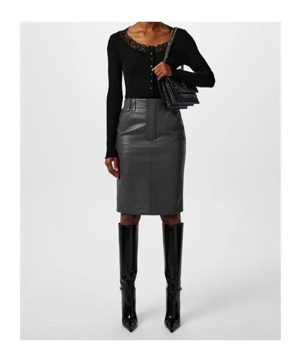 Saint Laurent Large Pocket Pencil Skirt
