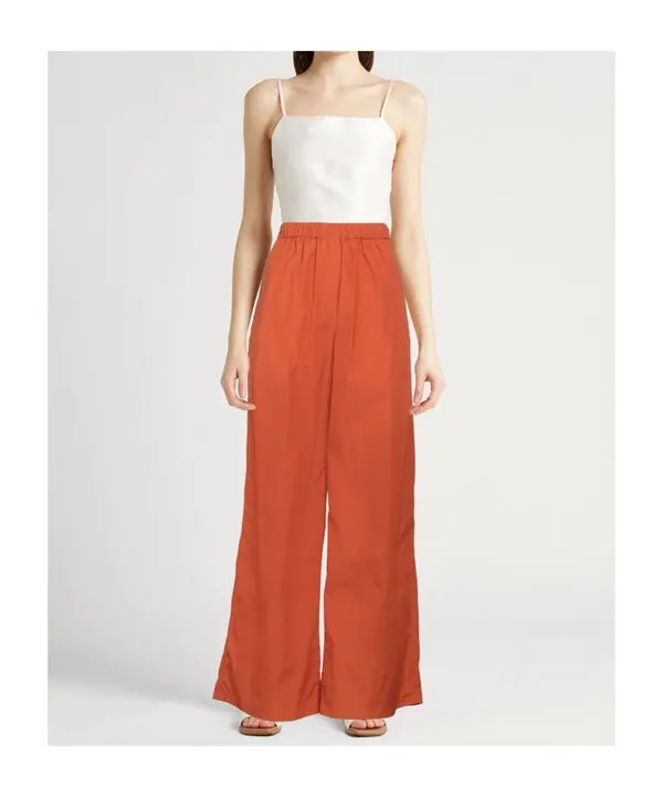 Max Mara Wide-leg Trousers With Embroidered Logo - Brown