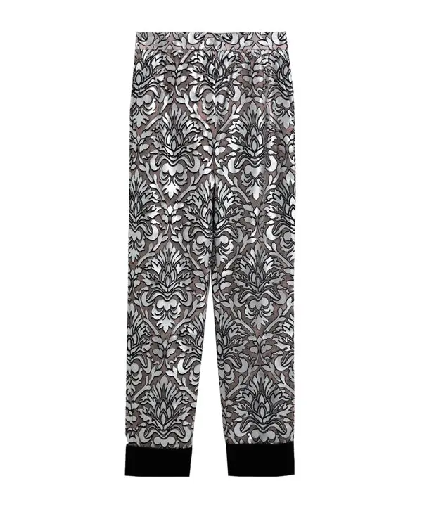 Dolce & Gabbana Floral Print Straight-leg Trousers - Black