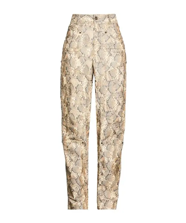 Isabel Marant Étoile Corduroy Straight-leg Pants With Snakeskin Print