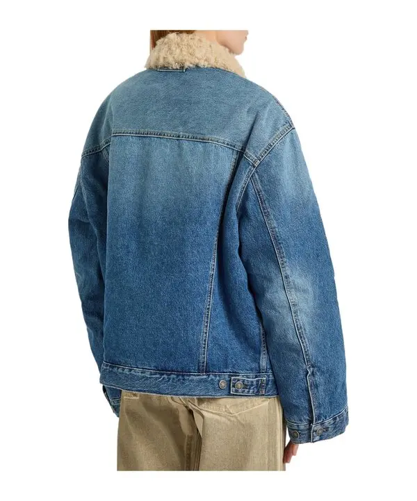 Acne Studios Quilted Faux Shearling And Denim Jacket