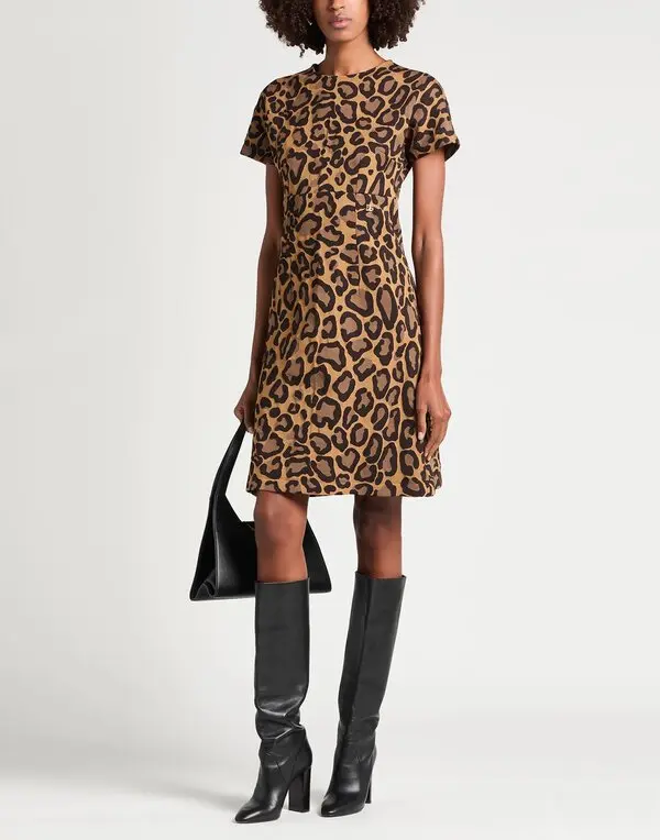 Dolce & Gabbana Leopard Print Jacquard Knit Dress
