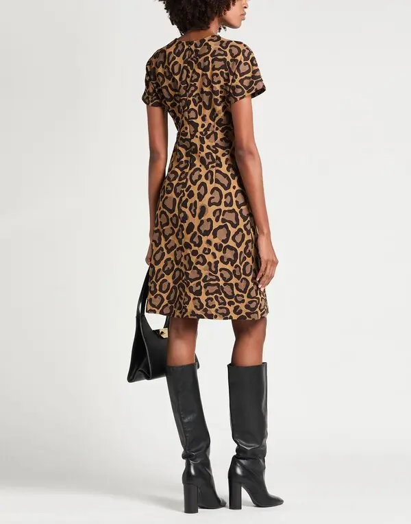 Dolce & Gabbana Leopard Print Jacquard Knit Dress