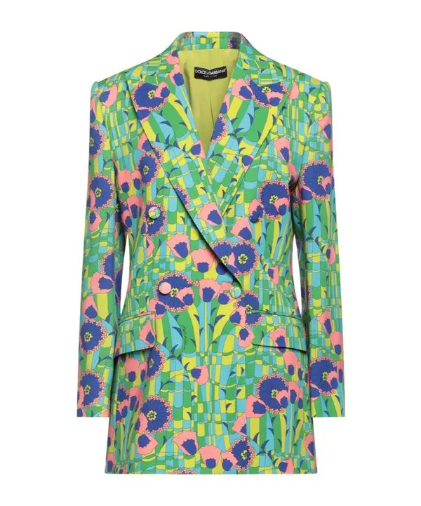Dolce & Gabbana Multicolor Fitted Blazer - Green