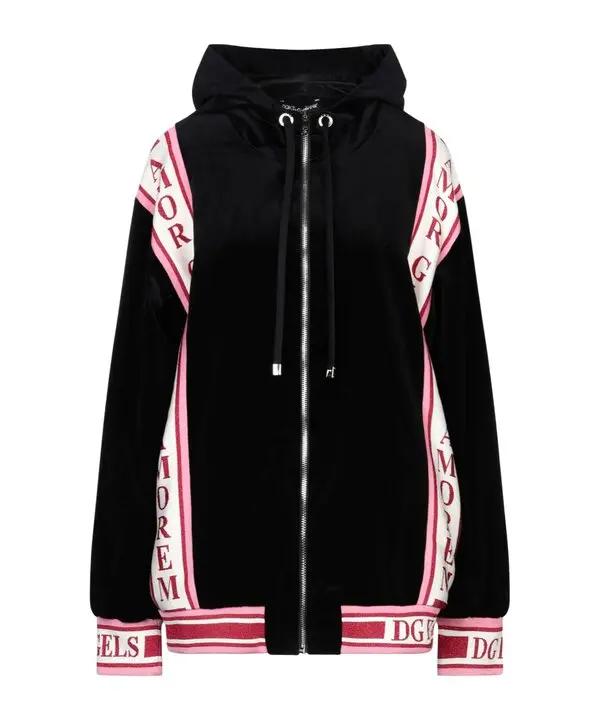 Dolce & Gabbana Velvet Zip-up Hooded Jacket