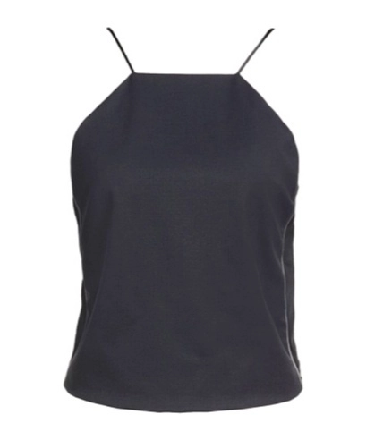 DIESEL® Color-blocked Twill Jersey Crop Top - Black