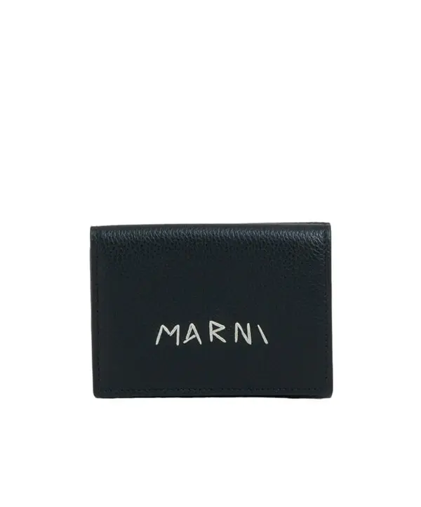 Marni Leather Trifold Wallet With Mending