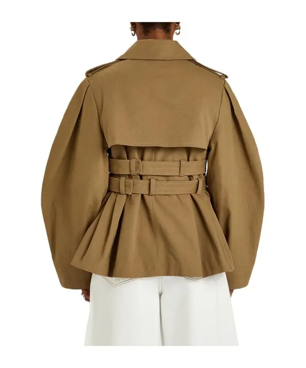 GANNI Belted Canvas Trench Jacket