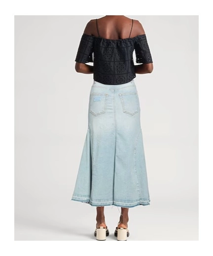 GANNI Denim Midi Skirt