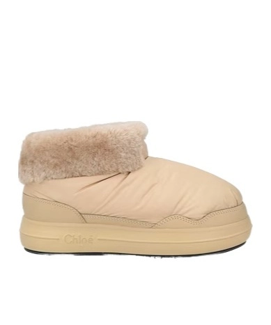 Chloé Cotton Ankle Boots - Nude