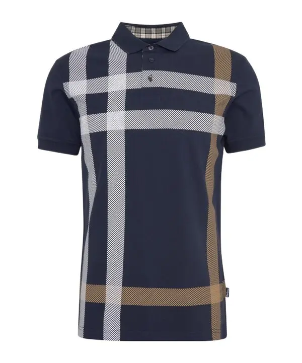 Barbour Blaine Tartan Short-sleeved Polo Shirt - Navy/pine Ny94