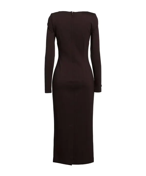 Dolce & Gabbana Fitted Jersey Dress With Square Neckline And Long Sleeves