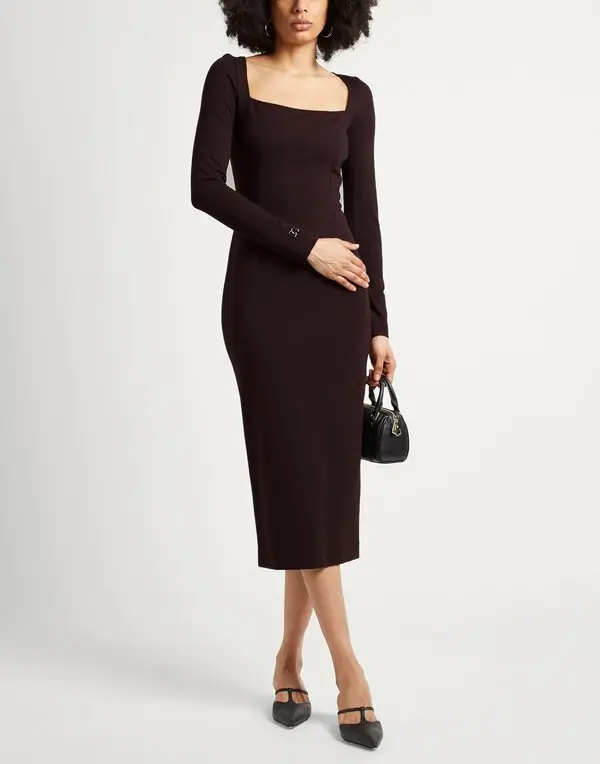 Dolce & Gabbana Fitted Jersey Dress With Square Neckline And Long Sleeves