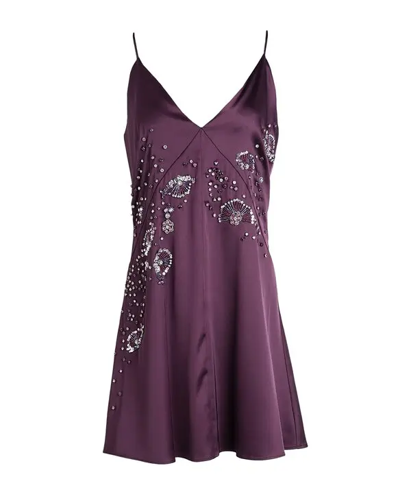 MAXCO. Embellished V-neck Slip Mini Dress