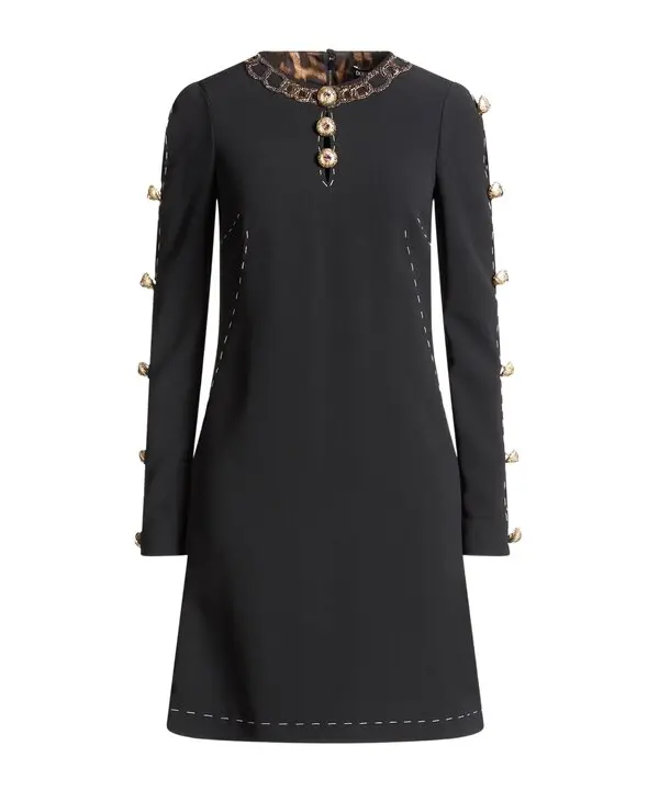 Dolce & Gabbana Embellished Crewneck Long Sleeve Dress