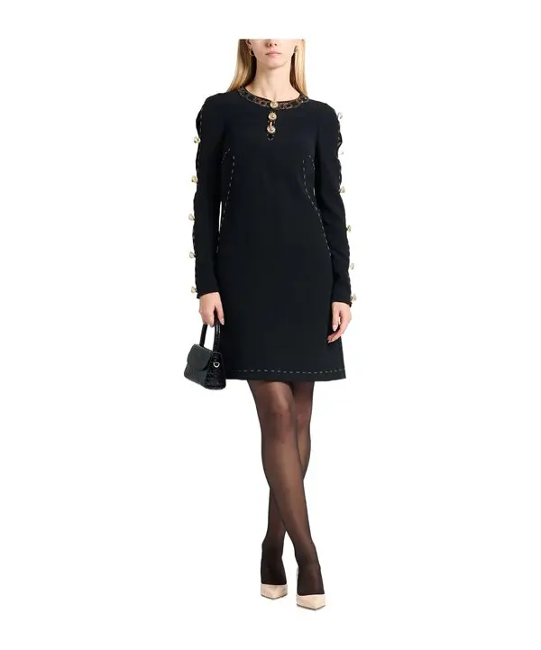 Dolce & Gabbana Embellished Crewneck Long Sleeve Dress