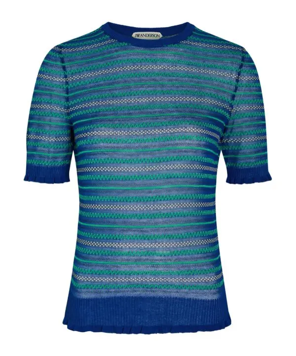 J.W.ANDERSON Fair Isle Sheer Cotton-blend Top