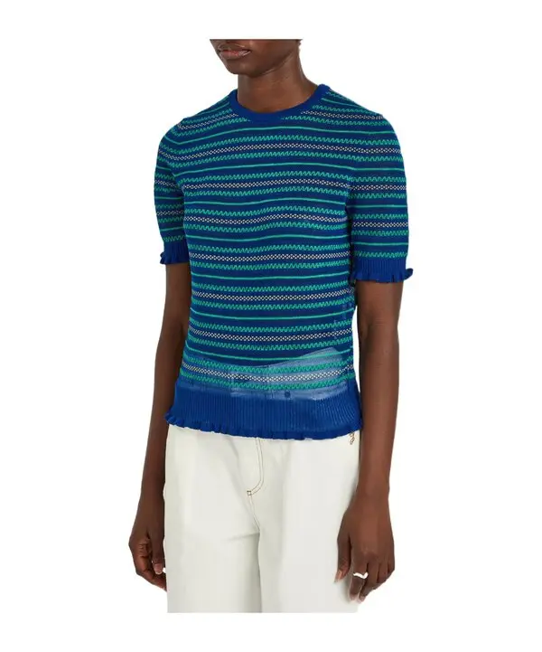 J.W.ANDERSON Fair Isle Sheer Cotton-blend Top