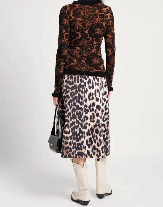 GANNI Floral Pattern Long Sleeve Button Up Blouse