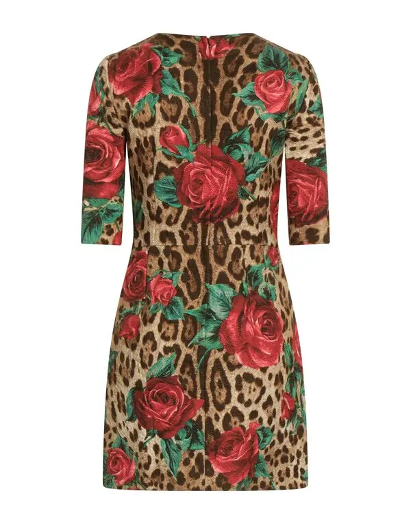 Dolce & Gabbana Floral Leopard Print Mini Dress