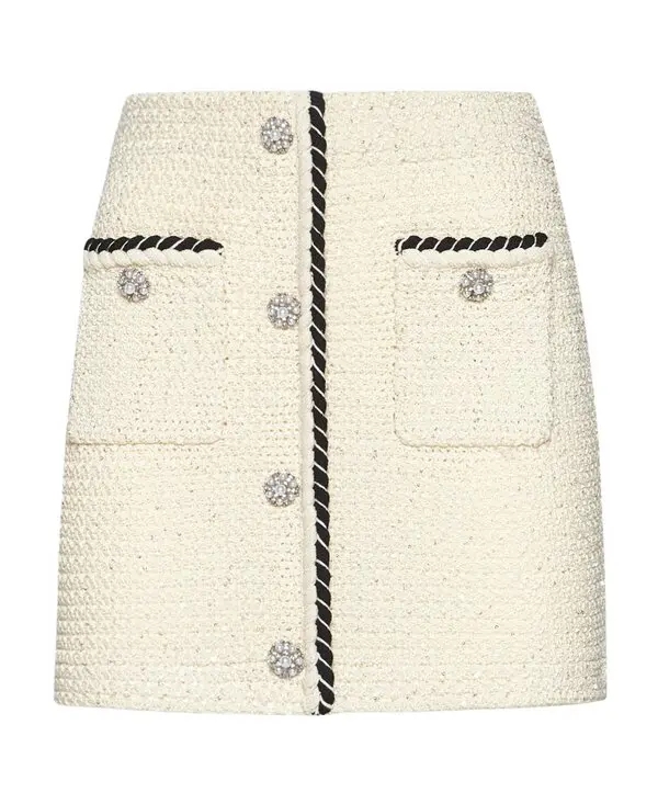 SELF-PORTRAIT Braided-trim Knitted Skirt