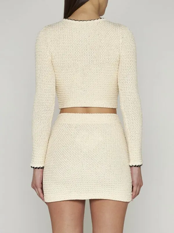 SELF-PORTRAIT Braided-trim Knitted Skirt