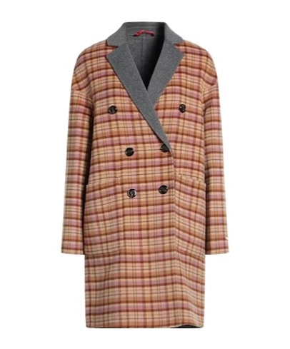 MAXCO. Max&co. Checked Double-breasted Overcoat