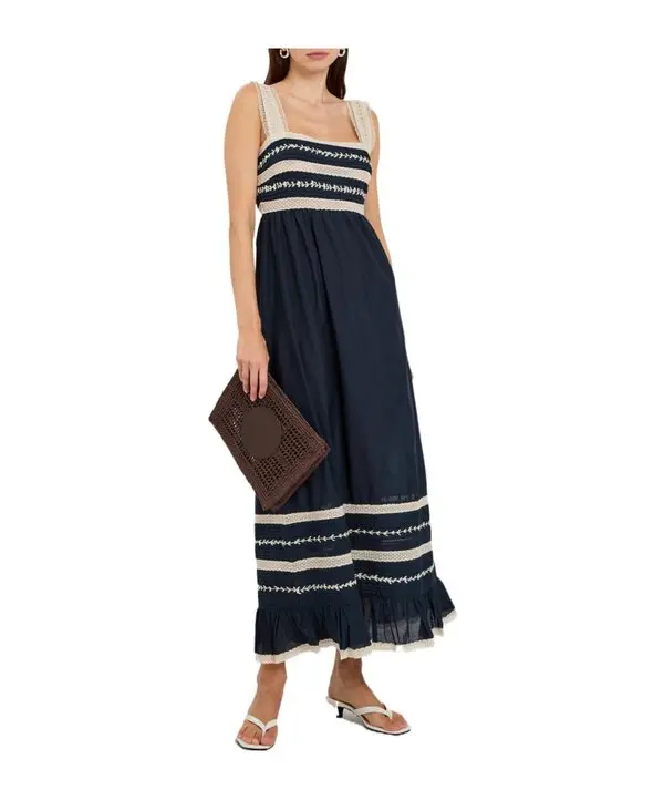 Rixo Lace Trim Dress