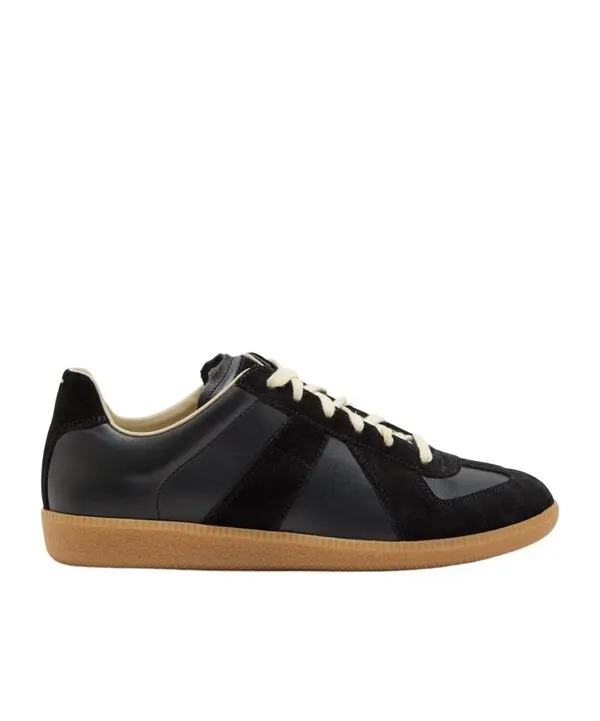 MAISON MARGIELA Replica Panelled Leather Sneakers - Black