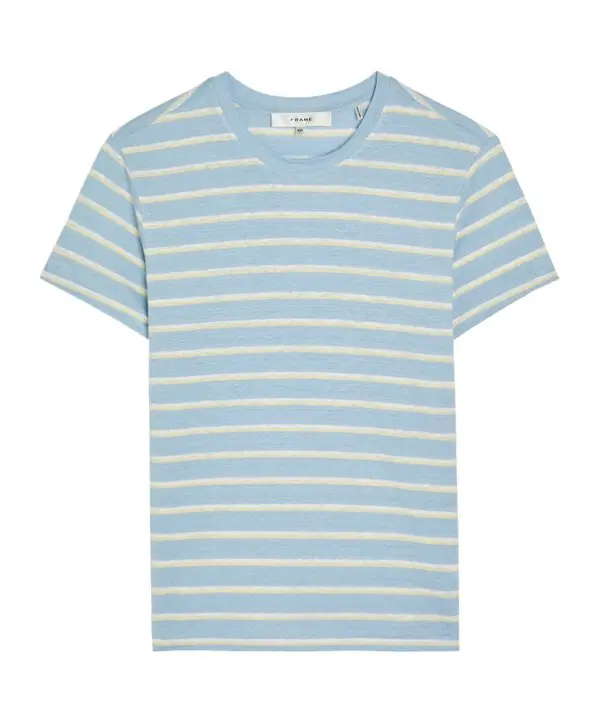 FRAME Striped Crew Neck T-shirt - Blue