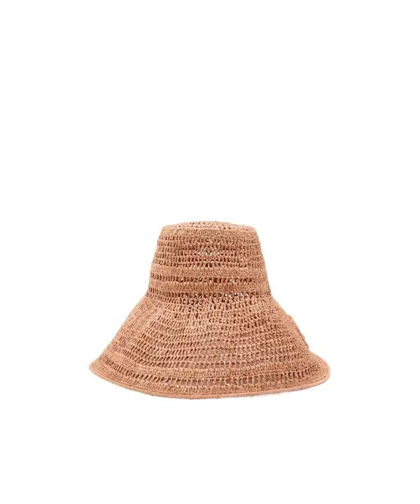 Chloé Solid Logo Raffia Hat